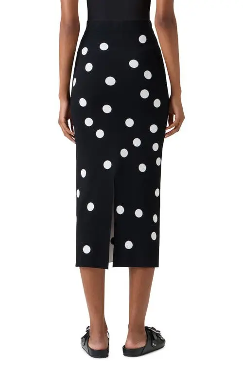 Akris Polka Dot Jacquard Knit Pencil Skirt