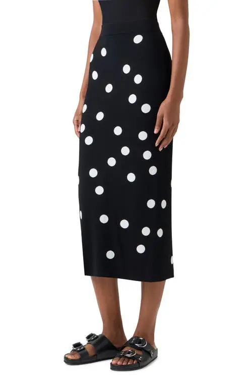 Akris Polka Dot Jacquard Knit Pencil Skirt
