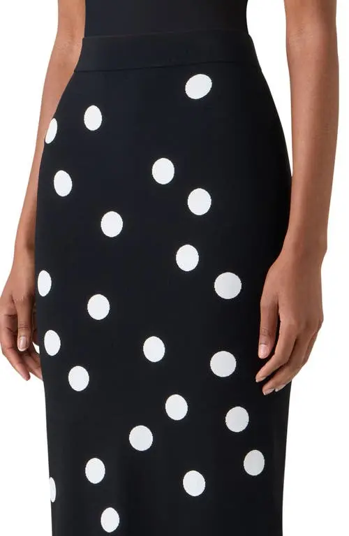 Akris Polka Dot Jacquard Knit Pencil Skirt