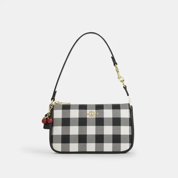 COACH OUTLET Nolita 19 With Gingham Print And Charm - Gold/black Multi