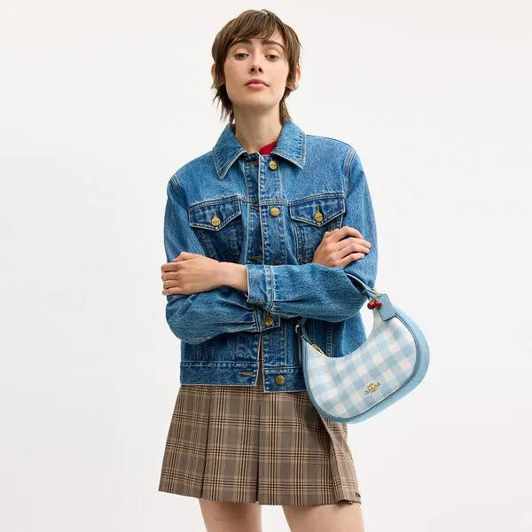 COACH OUTLET Emily Shoulder Bag With Gingham Print And Charm