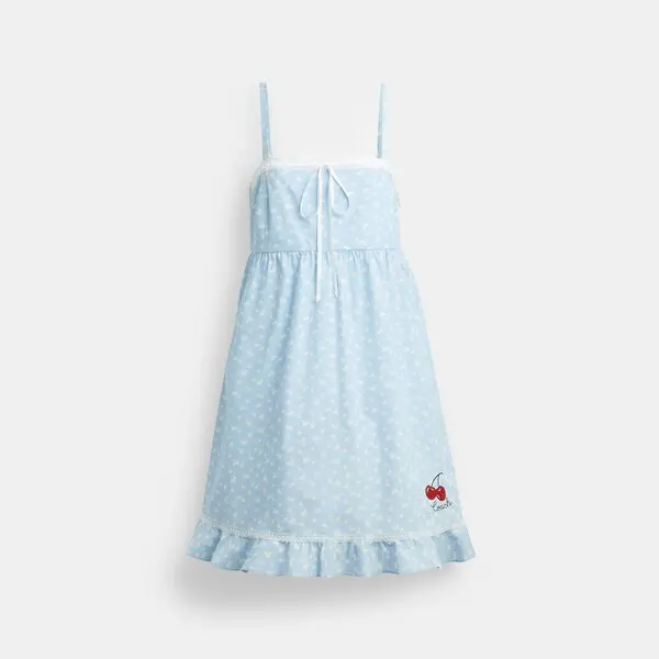 COACH OUTLET Sundress With Cherry Print And Lace Trim - Blue