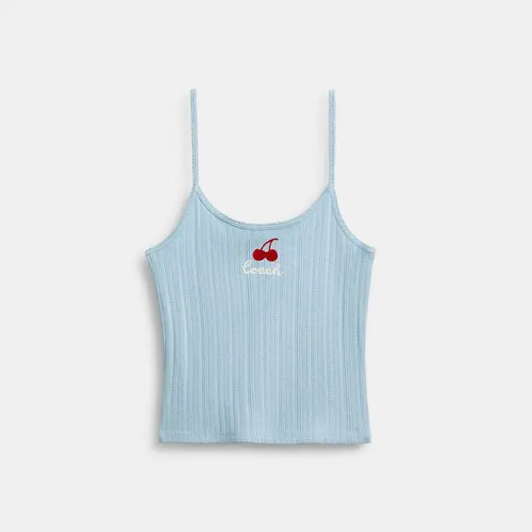 COACH OUTLET Cherry Pointelle Tank - Blue