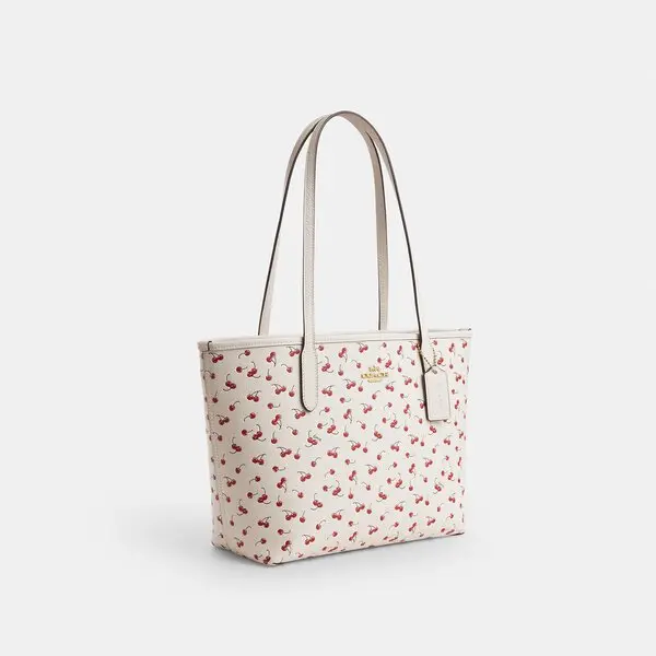 COACH OUTLET Medium City Tote Bag With Cherry Print