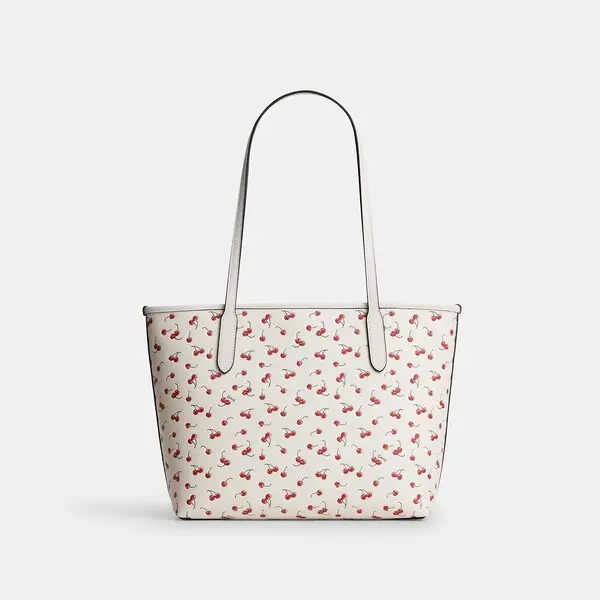 COACH OUTLET Medium City Tote Bag With Cherry Print
