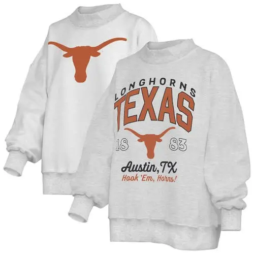 PRESSBOX Texas Longhorns Reversible Sweatshirt - Heather Gray
