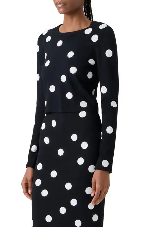 Akris Polka Dot Jacquard Fitted Sweater