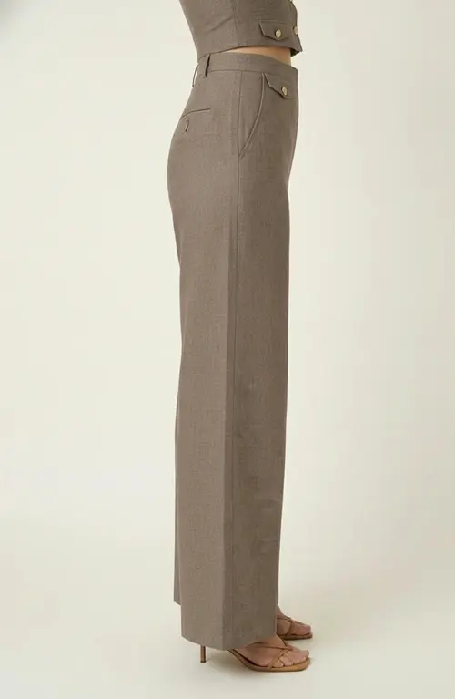 MODENAIRE Strapless Button-front Crop Top And Wide-leg Pants Two-piece Set