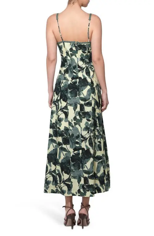 Adelyn Rae Madison Floral Print Cotton & Linen Maxi Slipdress