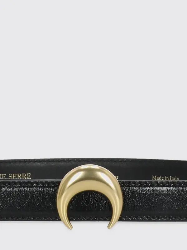 MARINE SERRE Leather Belt With Crescent Moon Monogram Buckle