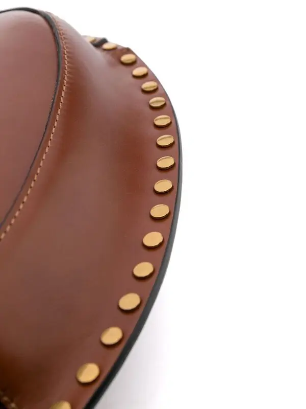 Isabel Marant Étoile Oskan Moon Studded Shoulder Bag - Brown