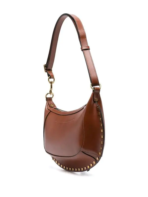 Isabel Marant Étoile Oskan Moon Studded Shoulder Bag - Brown