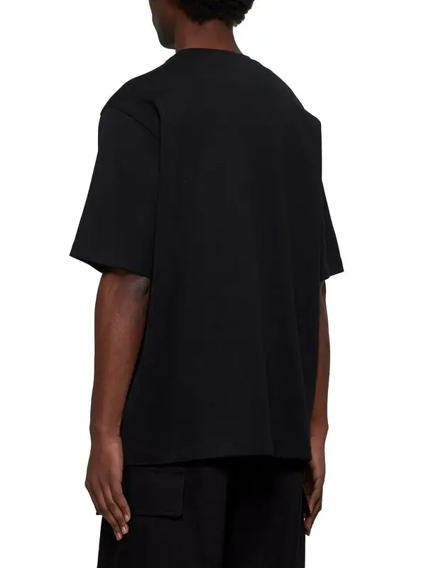 Prada Abbigliamento Oversized Black Cotton Logo T-shirt