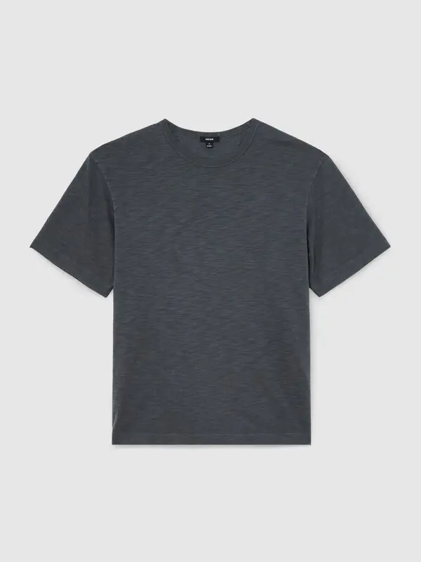 REISS Huxley Cotton Slub Relaxed-fit T-shirt - Navy