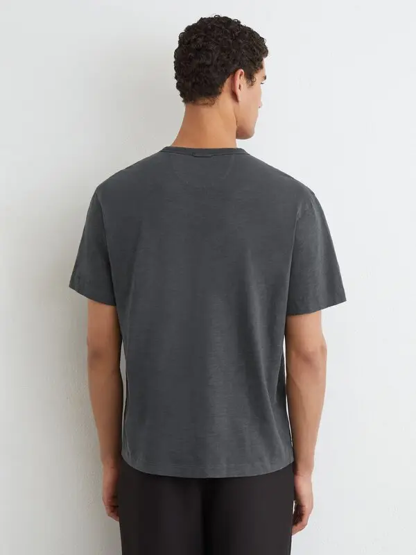 REISS Huxley Cotton Slub Relaxed-fit T-shirt - Navy