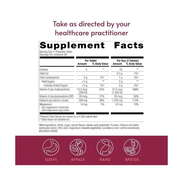 BARIATRIC ADVANTAGE Calcium Citrate Chewable 500 Mg For Bariatric Surgery Patients