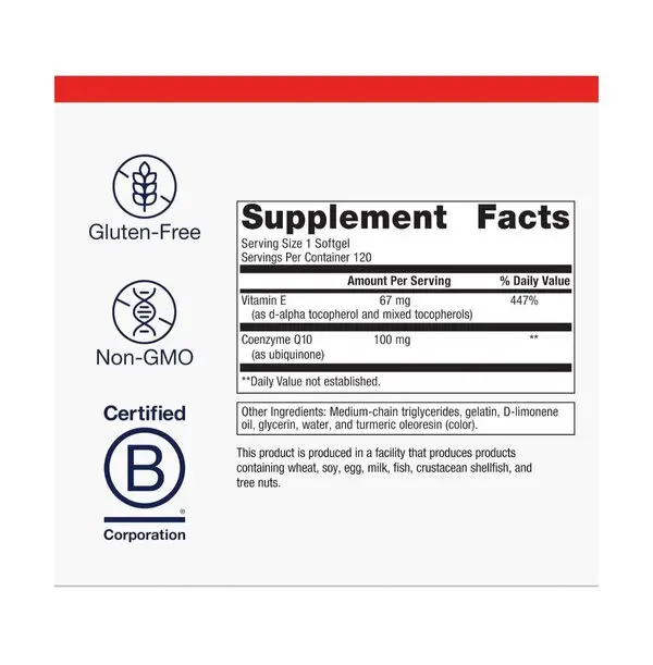 METAGENICS Coq10 St 100 Ubiquinone With Vitamin E For Heart