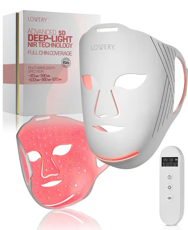 LOVERY 5d Liquid Silicone Led Light Therapy Face Mask - White