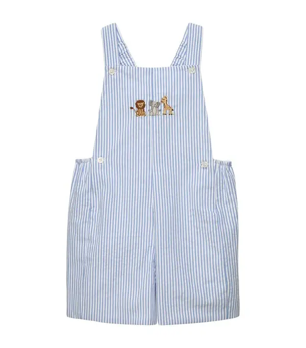 Trotters Cotton Alexander Lion Embroidered Dungarees