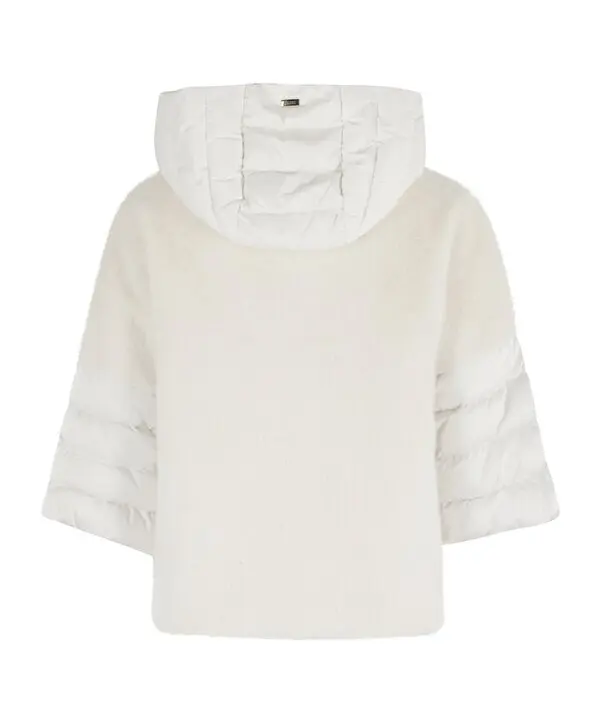 Herno Satin Alternative Fur Cape With Hood