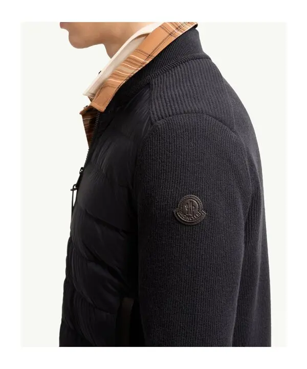 Moncler Wool Cashmere Blend Padded Zip-up Cardigan - No