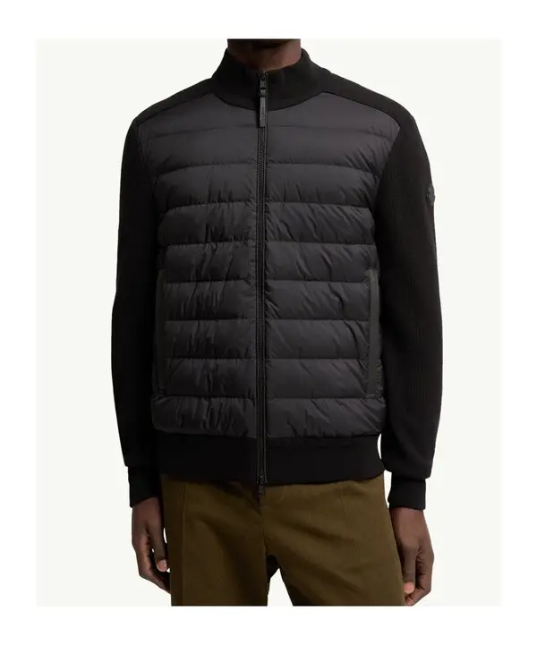 Moncler Wool Cashmere Blend Padded Zip-up Cardigan