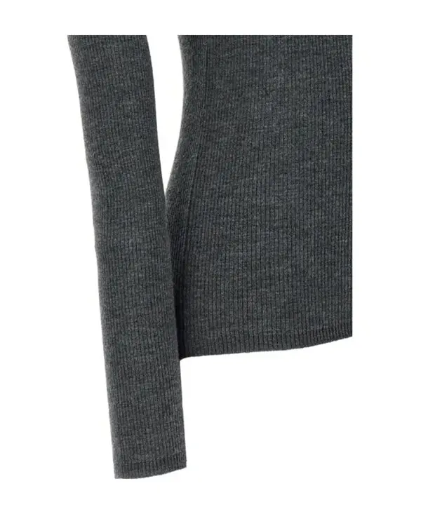 Brunello Cucinelli Half-zip Rib-knit Sweater - Grey