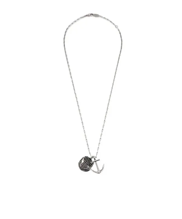 Balenciaga Anchor Crest Charms Necklace - Gray