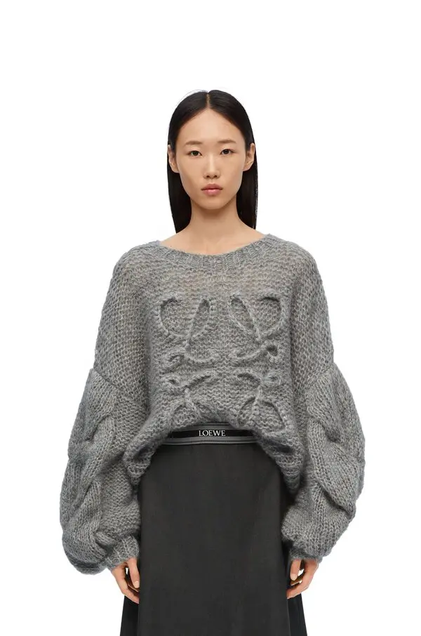 Loewe Anagram Logo Embroidered Crewneck Oversized Jumper