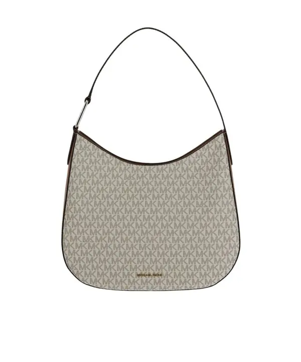 Michael Kors Kensington Large Signature Logo Hobo Shoulder Bag - Gray