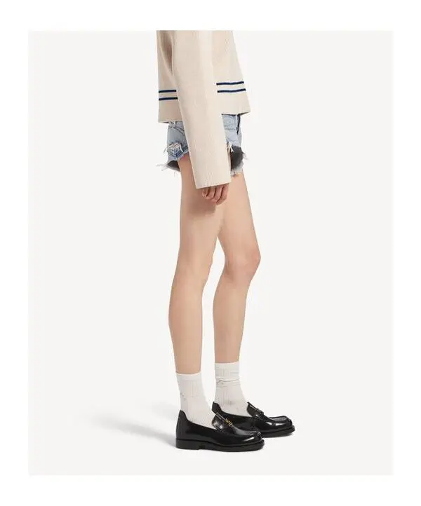 Balenciaga Mini Shorts In Bleach Light Bleu