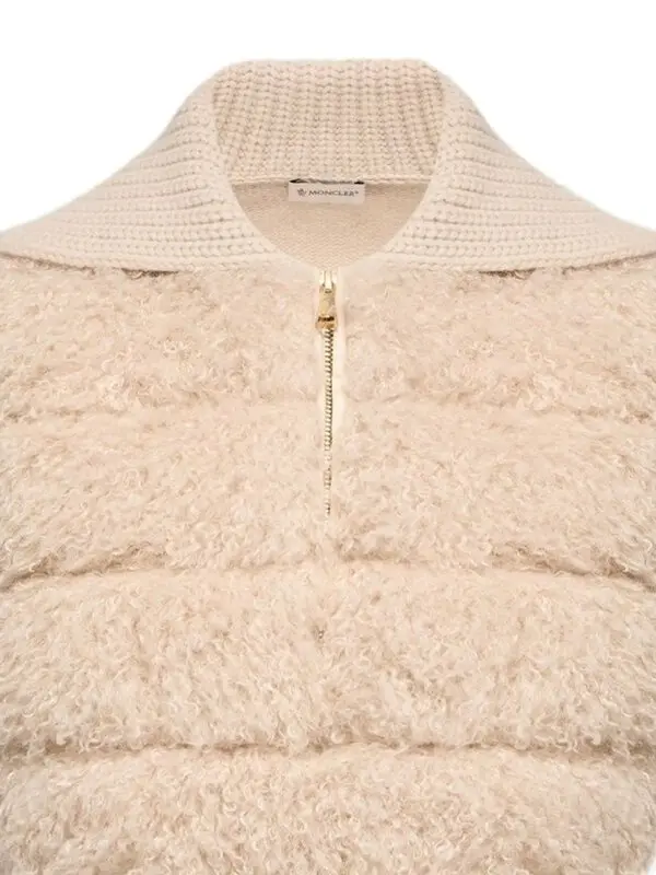Moncler Drawstring Zip-up Padded Gilet - Light Beige