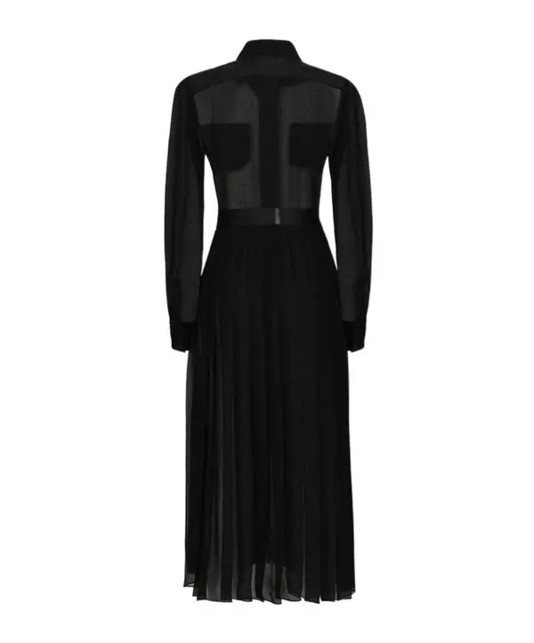 Dolce & Gabbana Chiffon Shirt Dress With Appliqu