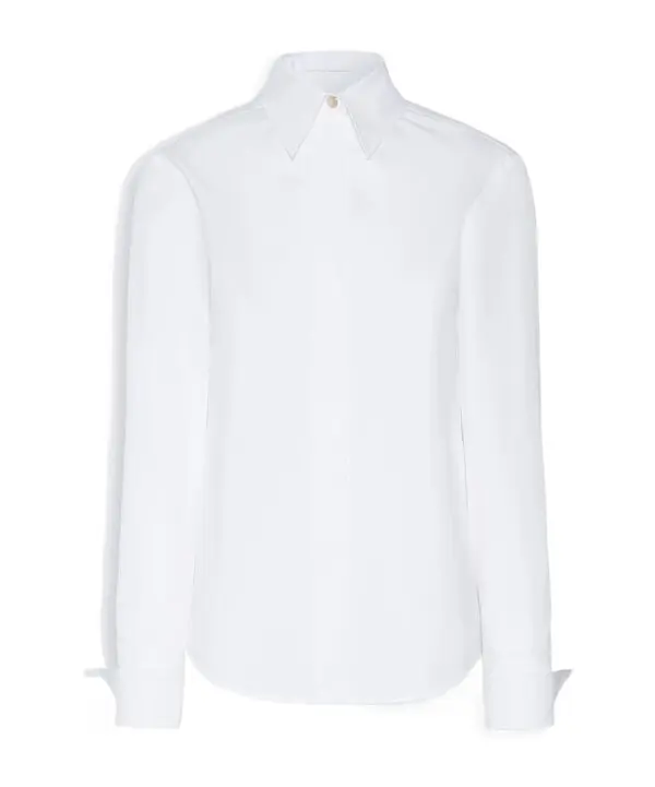 Sportmax Collared Long-sleeved Shirt - White