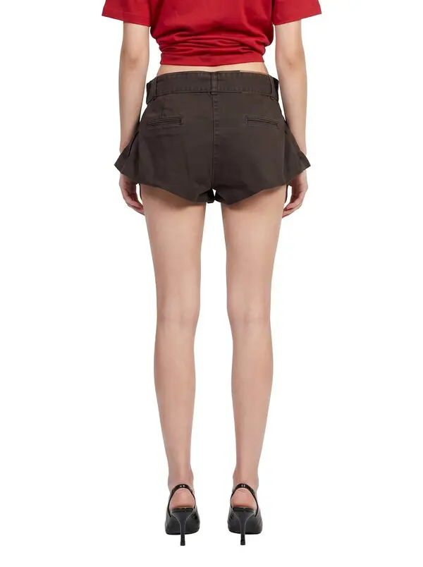 Magda Butrym Belted Pleated Denim Shorts