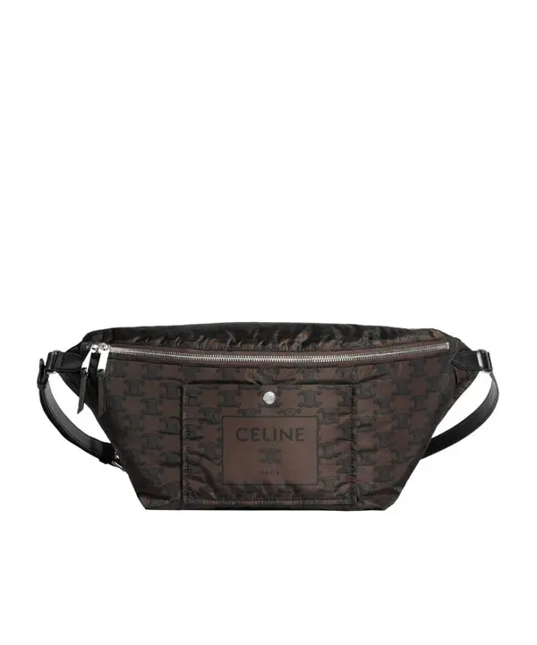 Celine Sling Bag In Nylon And Calfskin - Brown/black