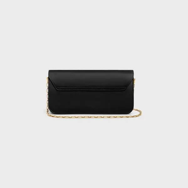 Celine Small Chain Triomphe In Shiny Calfskin