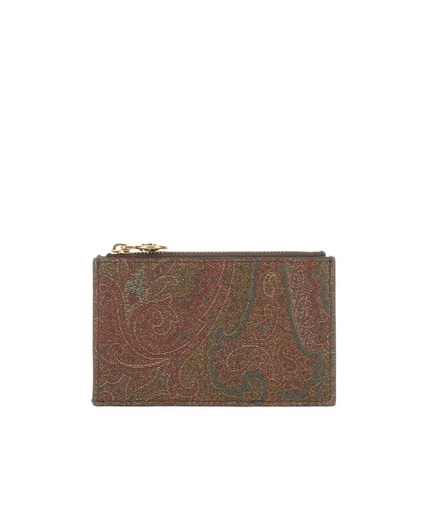 Etro Arnica Paisley Printed Zipped Wallet - Brown