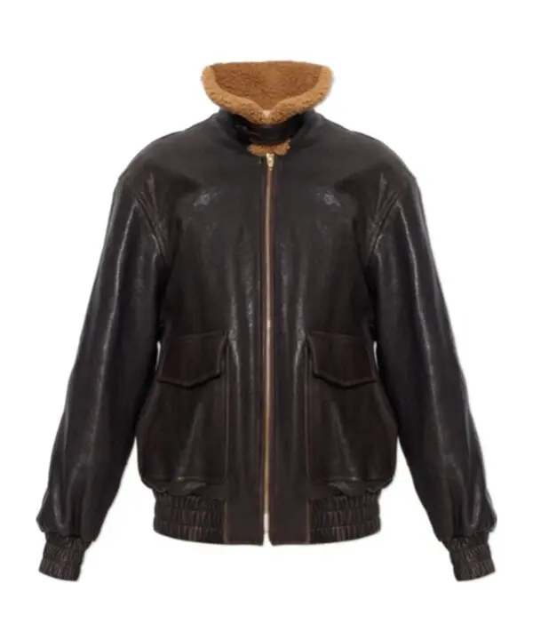 Valentino Garavani Shearling Collar Bomber Jacket