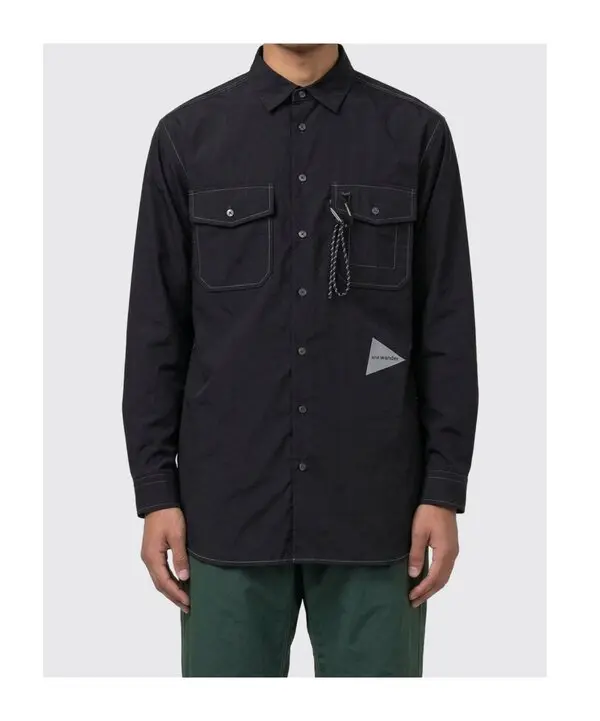 AND WANDER Practical Pocket Collar Shirt