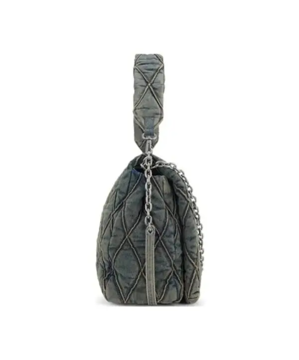 DIESEL® Large Quilted Shoulder Bag With Charm Detail