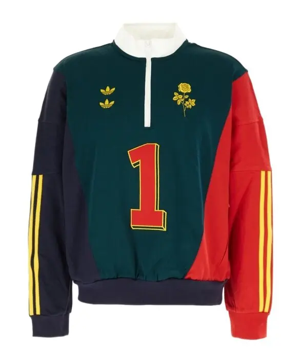 ADIDAS X WILLY CHAVARRIA Colorblocked Long Sleeve Sweatshirt - Green