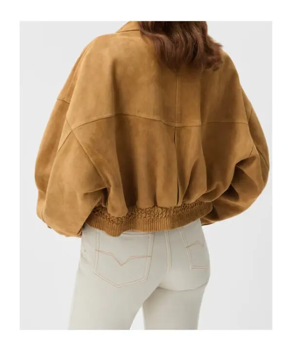 Versace Suede Blouson Jacket With Medusa Hardware