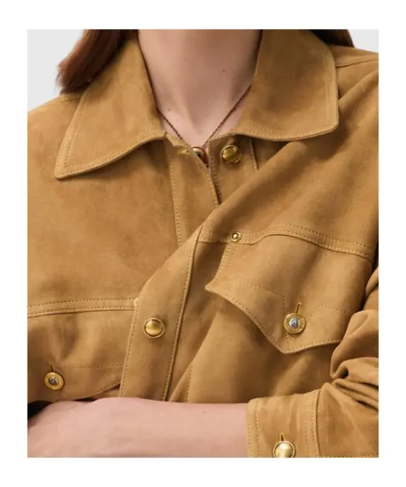 Versace Suede Blouson Jacket With Medusa Hardware