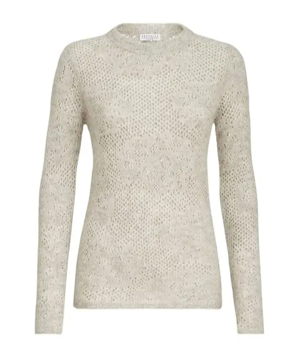 Brunello Cucinelli Long-sleeved Crewneck Jumper - Ivory