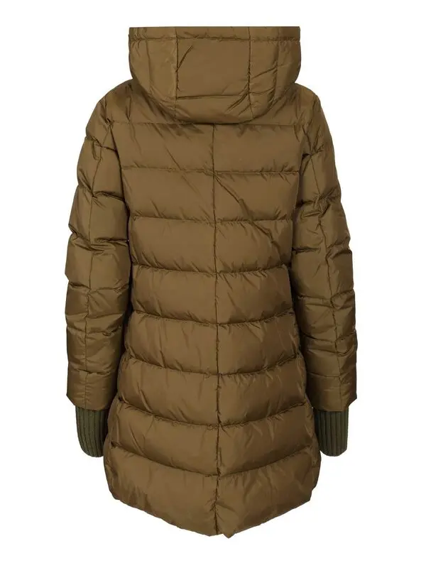 Herno Hooded Zip-up Down Jacket With Panelled Cuffs