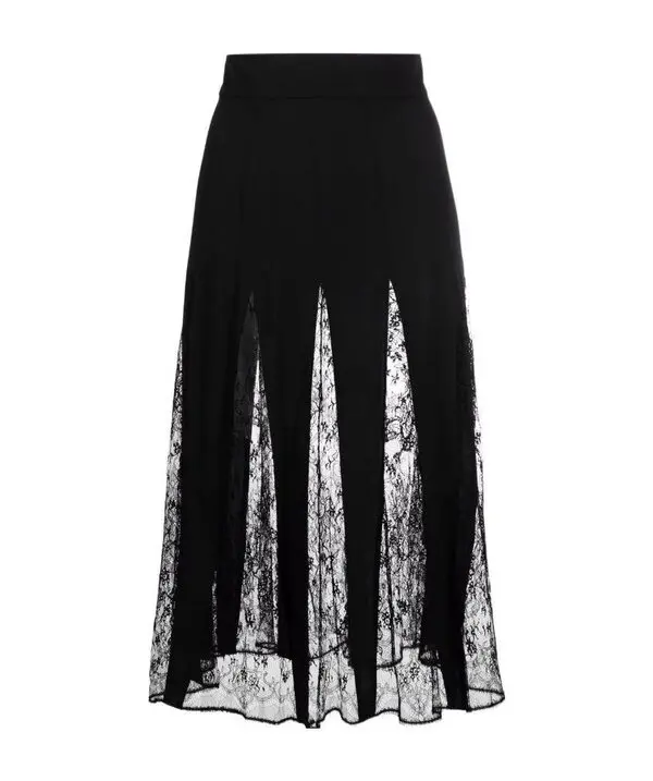 Dolce & Gabbana Lace-panelled Midi Skirt - Black