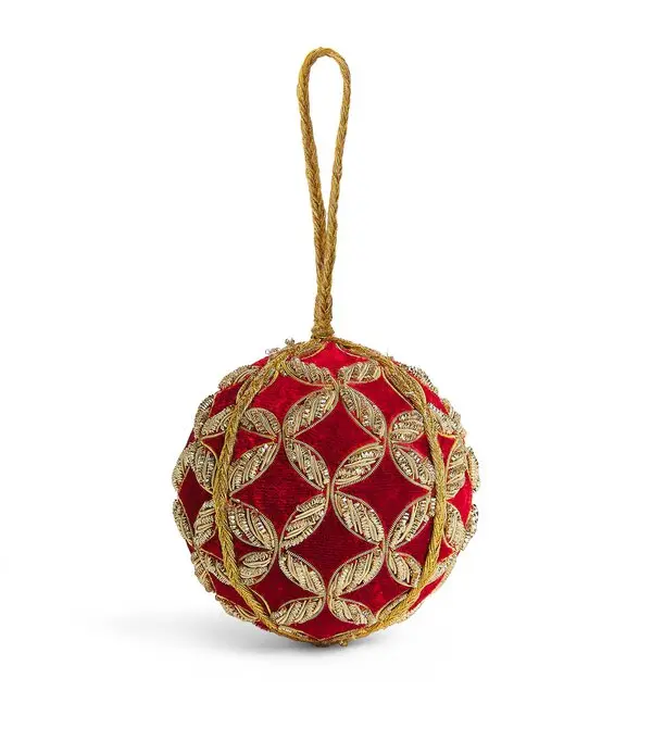 Harrods Velvet Embroidered Bauble
