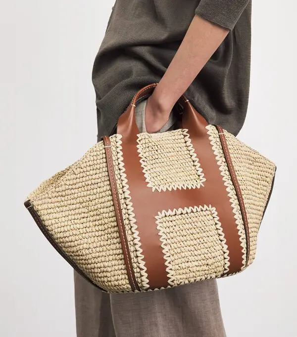 Harrods Large Raffia Tote Bag