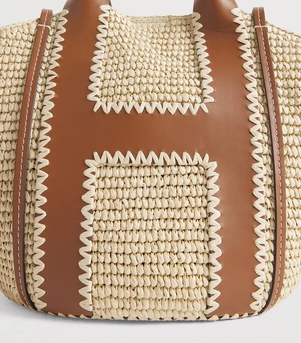 Harrods Large Raffia Tote Bag